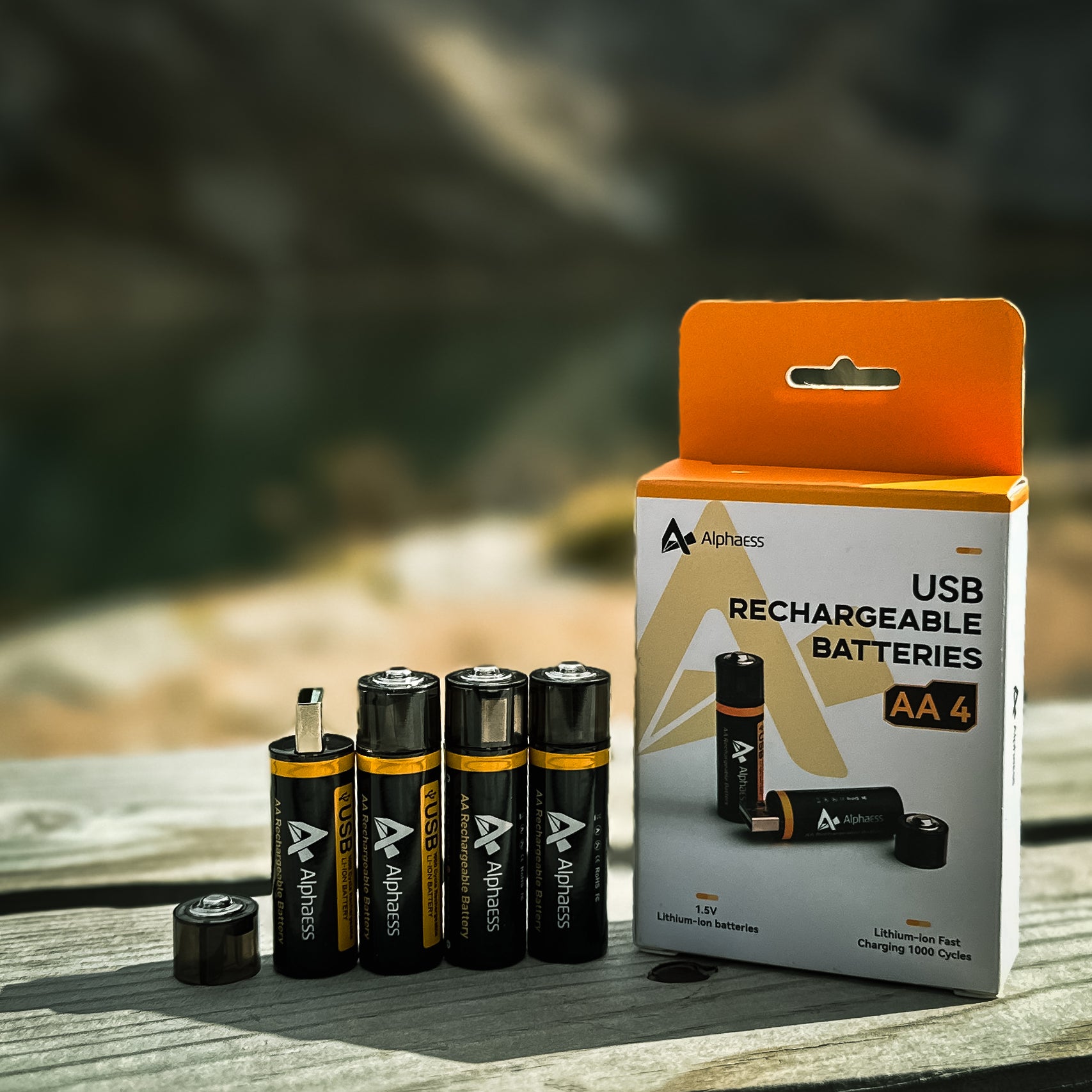 AlphaESS Lithium USB Rechargeable Batteries AA,1.5v 1000 mAh Li-ion USB ...